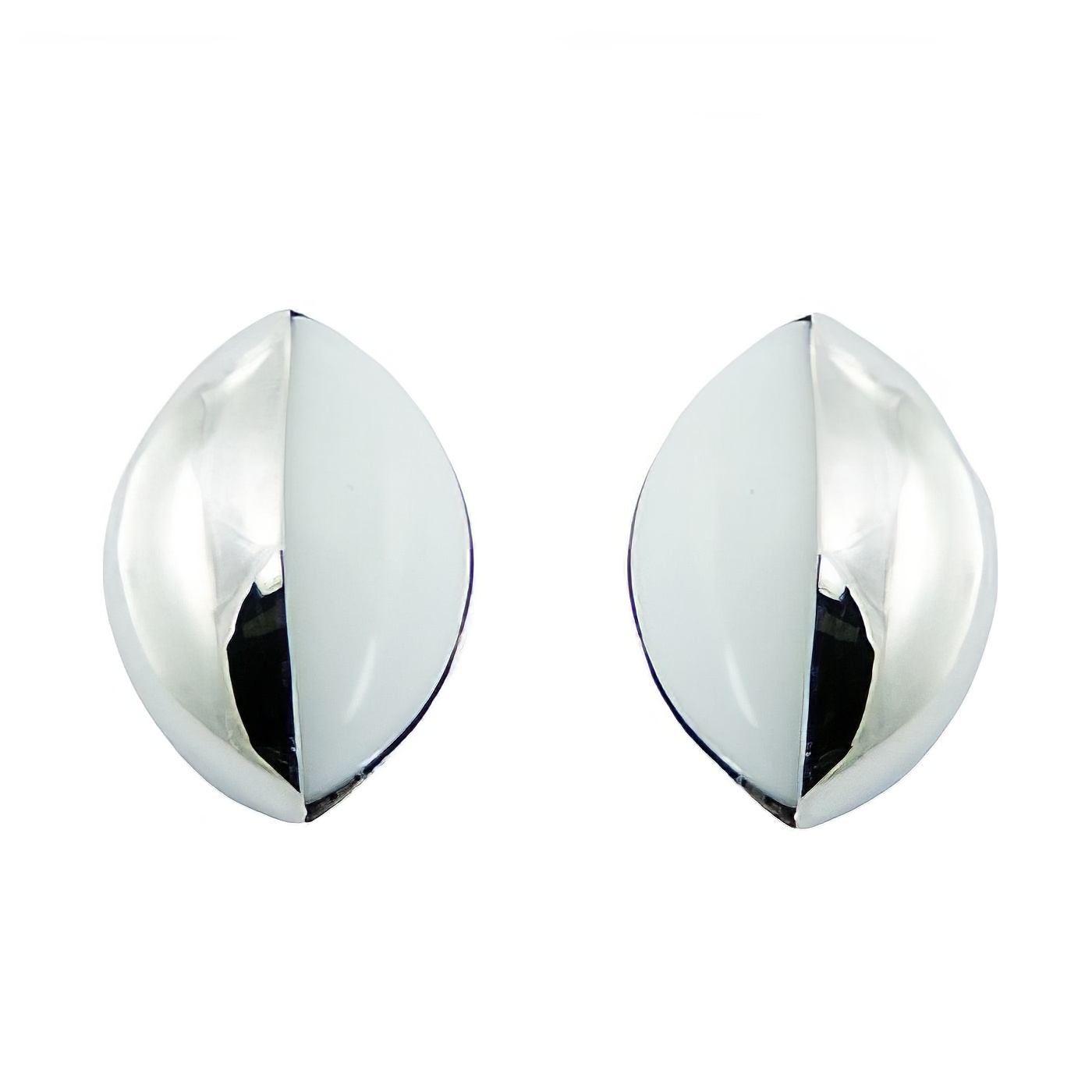 Pure White Hydro Quartz Sterling Silver Earrings Marquise Shapes by BeYindi