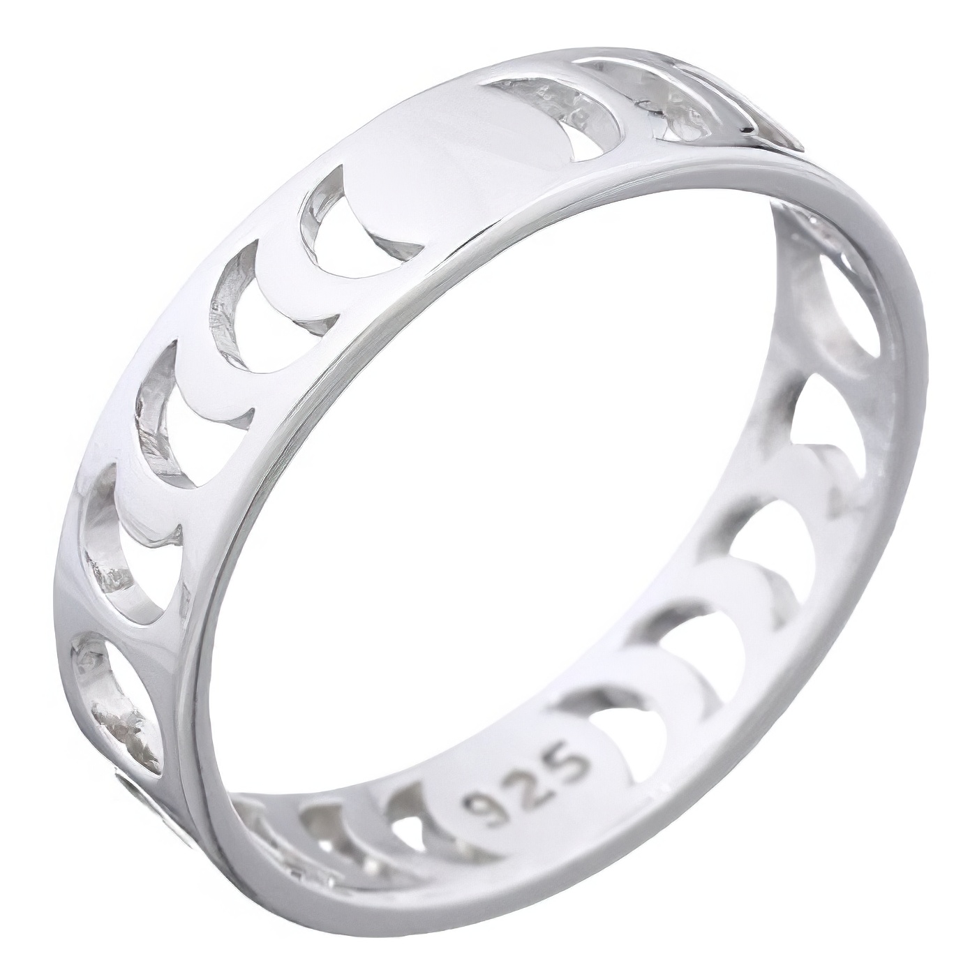 Phases Of Moon Sterling Silver Bang Ring by BeYindi