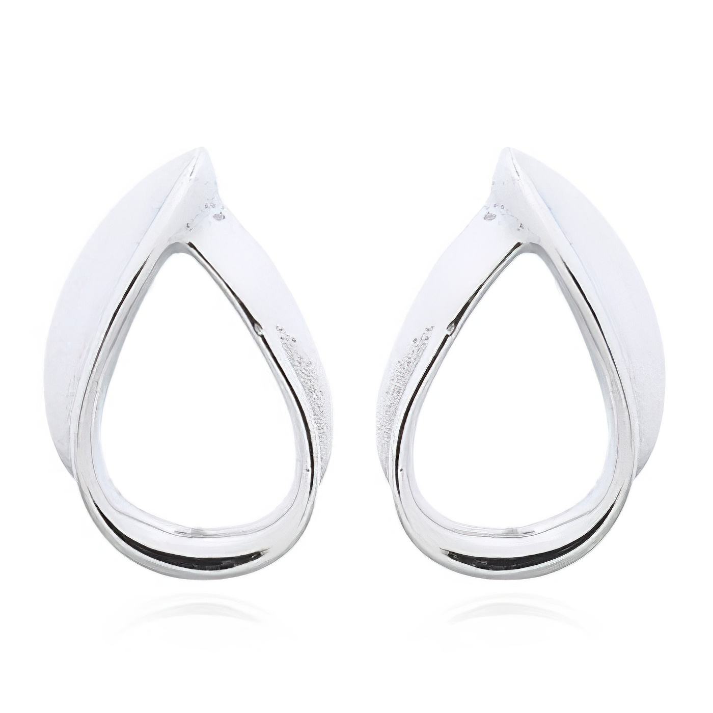 Water Drop Shaped Leaf 925 Silver Stud Earrings by BeYindi